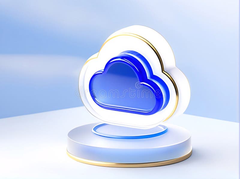 Blue Cloud 3d Icon. Generative AI. Stock Illustration - Illustration of ...