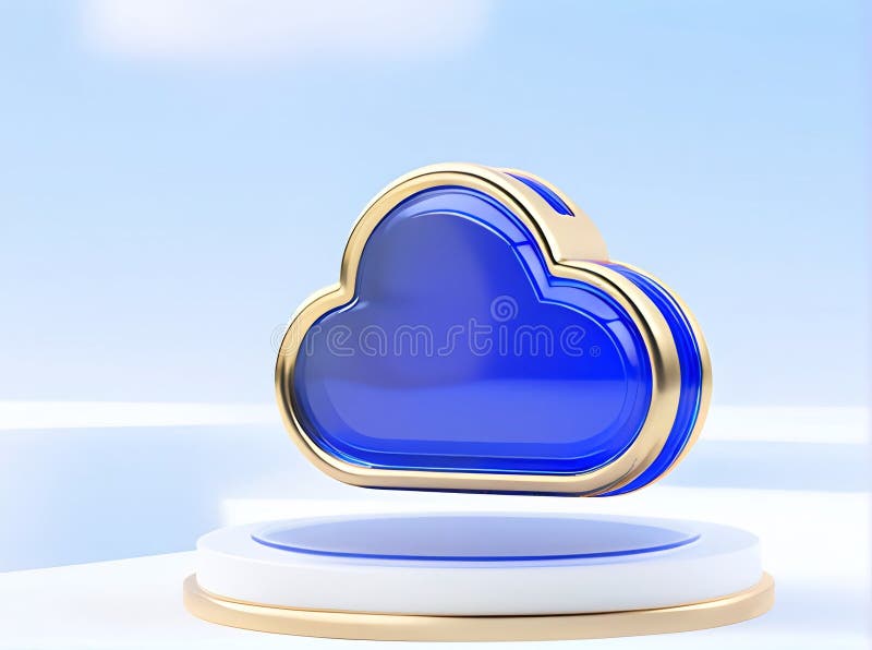 Blue Cloud 3d Icon. Generative AI. Stock Illustration - Illustration of ...