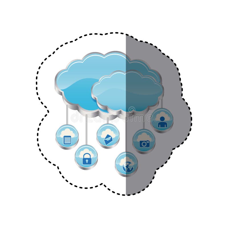 Blue Cloud Data Services Apps Stock Illustration - Illustration of ...