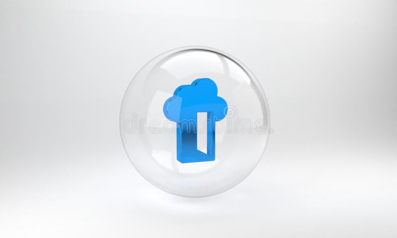 Blue Cloud Database Icon Isolated on Grey Background. Cloud Computing ...