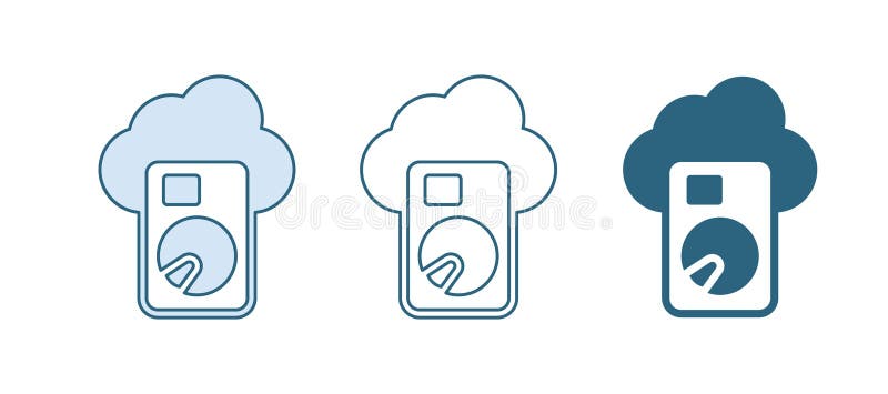 Blue Cloud Database Icon Isolated on White Background. Cloud Computing Concept Stock ...