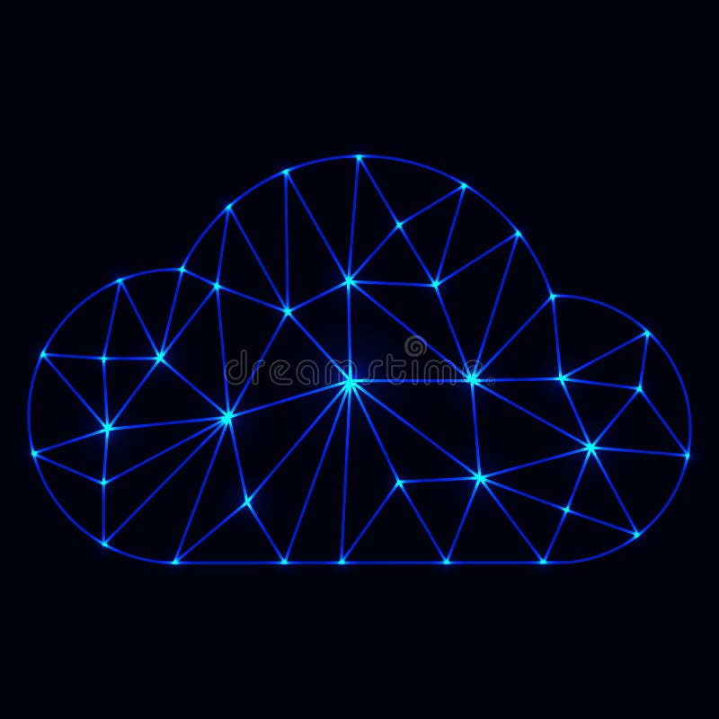 Blue Cloud Geometric Lines Forms Triangles and Polygons. Graphic Cloud ...