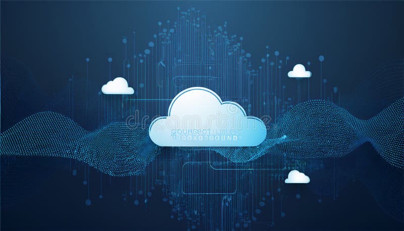 Blue cloud stock illustration. Illustration of technology - 370270912