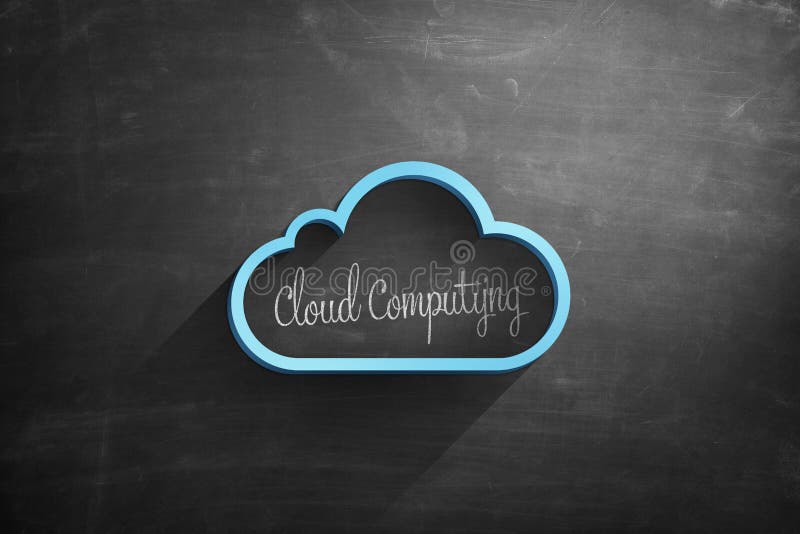 Blue Cloud Icon on Blackboard with Cloud Computing Text Stock ...
