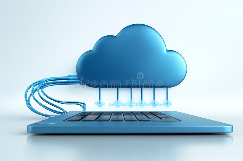 Setup Data Transfer Cloud To Laptop Stock Illustrations – 3 Setup Data ...