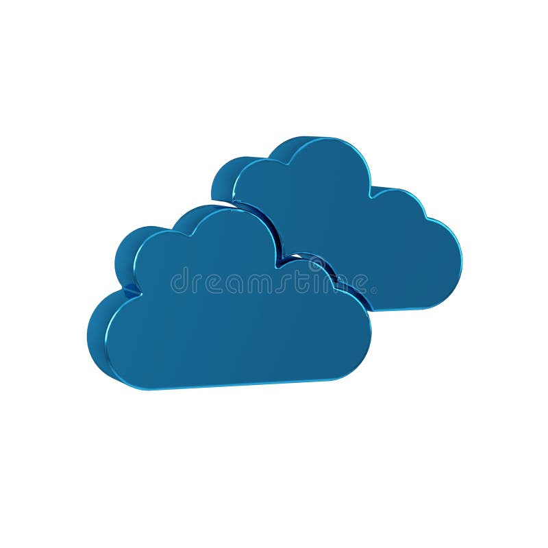Blue Cloud Icon Isolated on Transparent Background. Stock Illustration ...