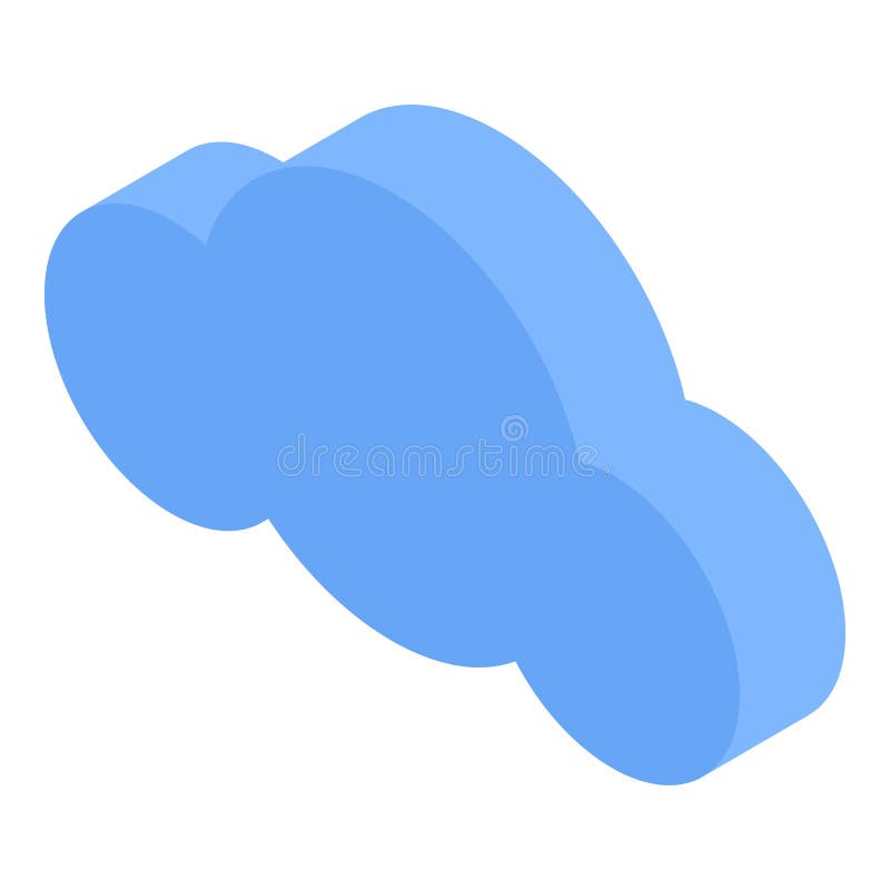 Blue Cloud Icon, Isometric Style Stock Vector - Illustration of ...