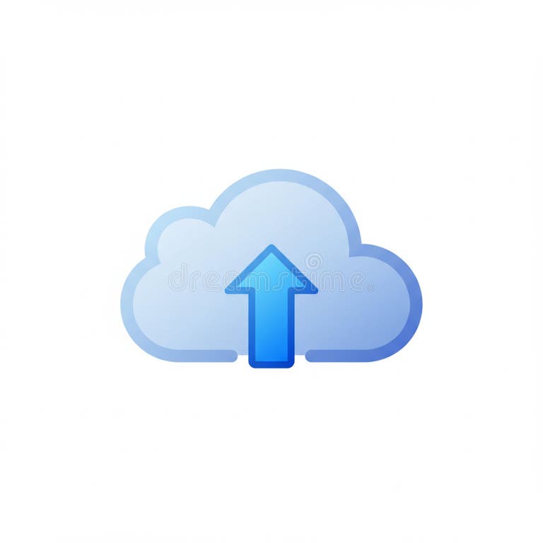 Blue Cloud Icon with an Upward Arrow in the Center, Suggesting Cloud ...