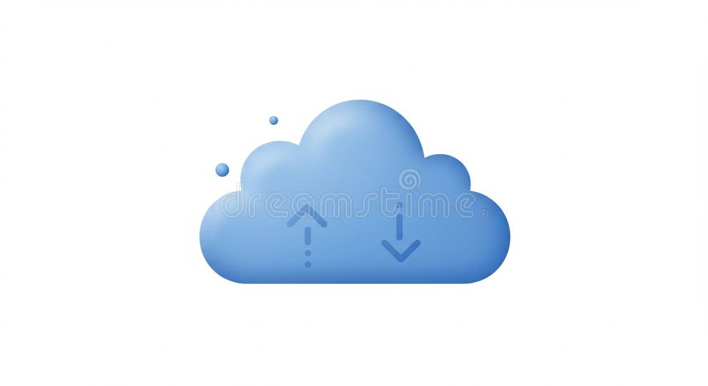 Blue Cloud Icon with Upward and Downward Arrows, Representing Data Upload and Stock Illustration ...