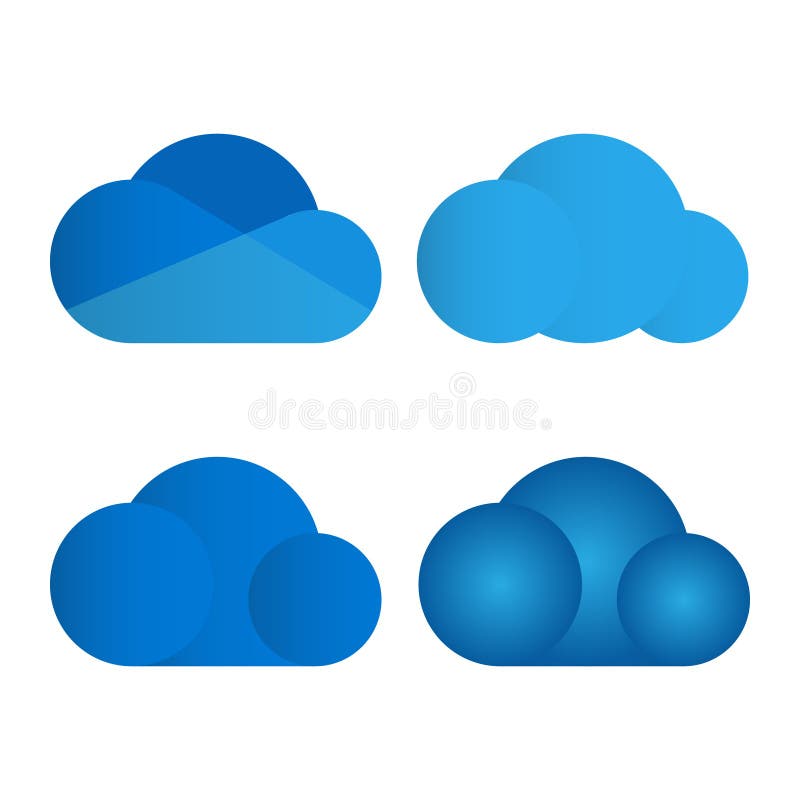 Blue Cloud Icons Cloud Storage Illustration Cloud Speech Bubble Stock ...
