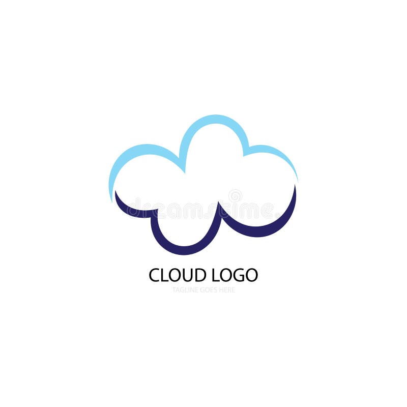 Blue Cloud Illustration Logo Vector Stock Vector - Illustration of flat ...