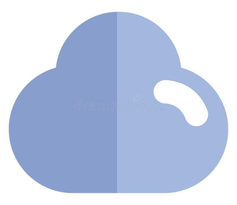 One blue cloud, icon stock vector. Illustration of beautiful - 260370435