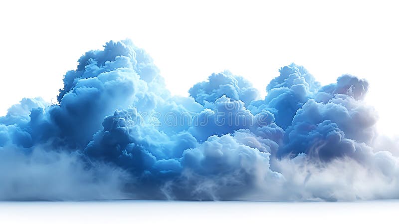 Blue Cloud Isolated on White Background. Generative by AI Stock ...