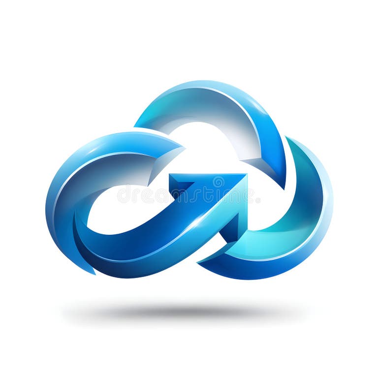 Blue Cloud Logo with Two Arrows Forming an Infinity Symbol, Suggesting a Continuous Syncing ...