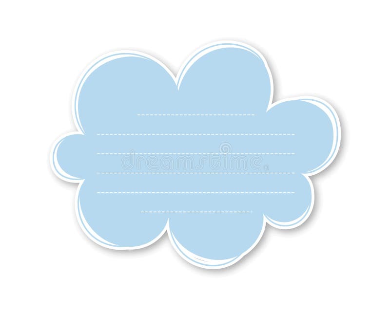 Blue Cloud for Notes Concept Stock Vector - Illustration of memo ...