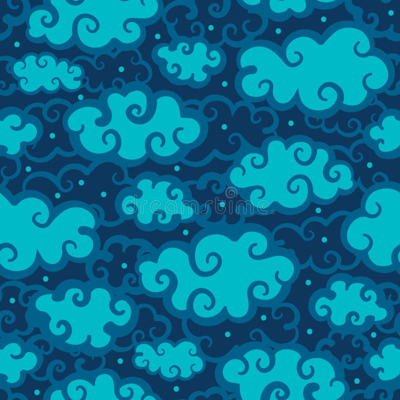 Blue cloud pattern stock vector. Illustration of ornament - 28095761