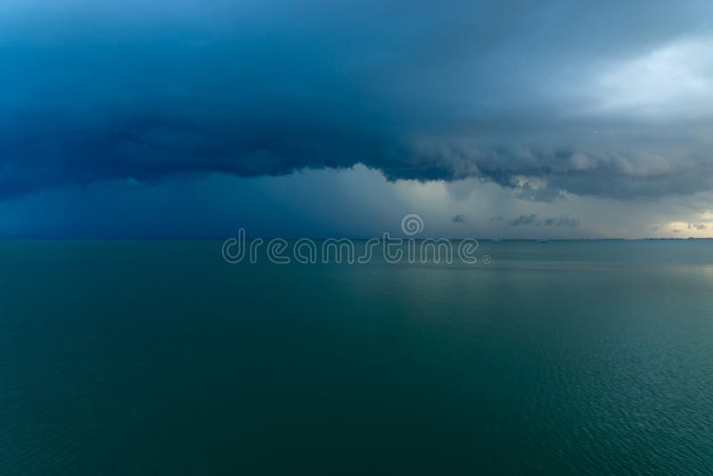 Cloud Rain are Falling in the Sea Stock Photo - Image of outdoors ...