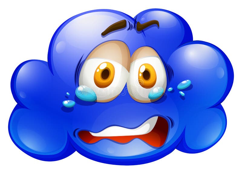 Crying cartoon rain cloud stock vector. Illustration of drop - 71907258
