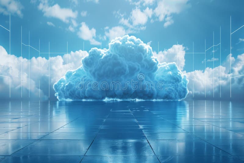 Blue Cloud in Server Room Data Center Stock Image - Image of futuristic ...