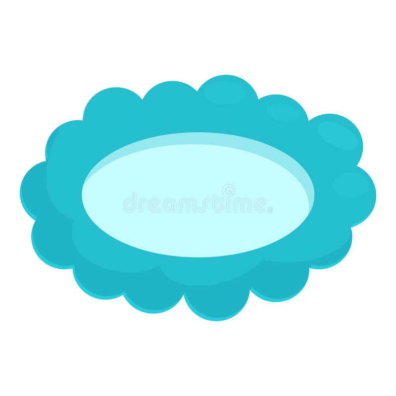 Blue Cloud Shape Frame with Oval Center Surrounded by Rounded Petals ...