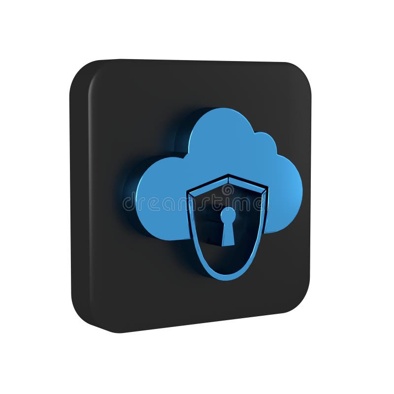 Blue Cloud and Shield Icon Isolated on Transparent Background. Cloud ...