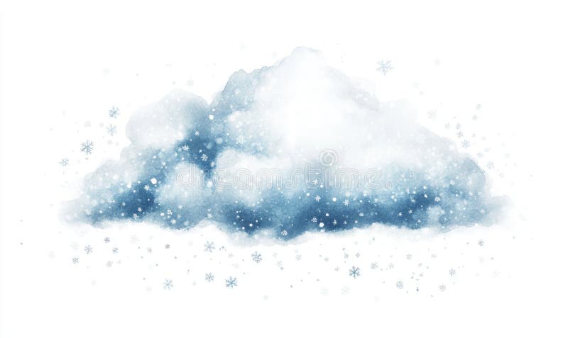 A Blue Cloud with Snowflakes Falling from it Stock Illustration ...