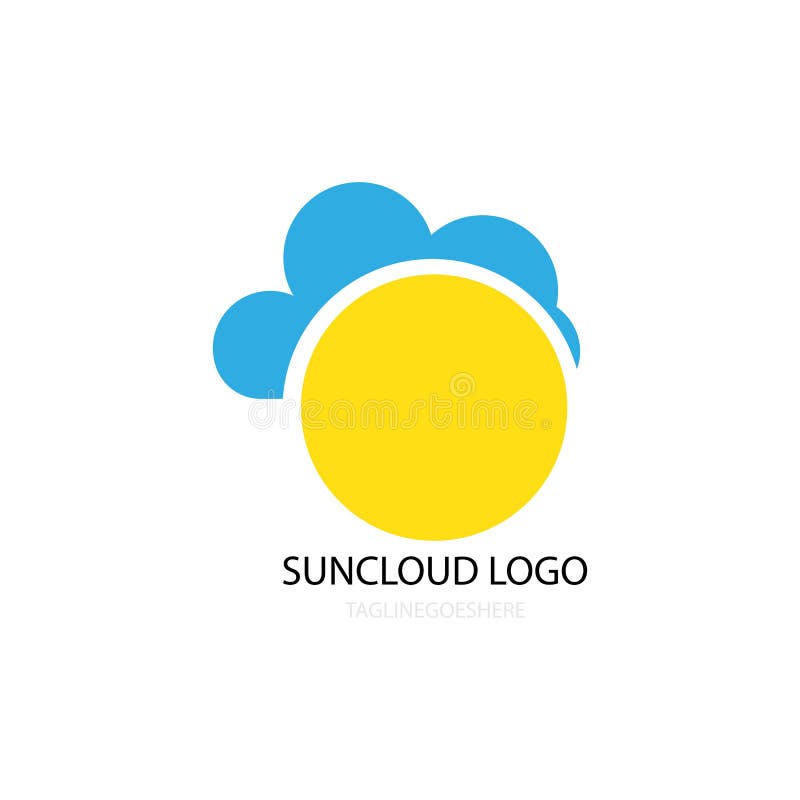 Blue Cloud and Sun Illustration Logo Vector Stock Vector - Illustration ...