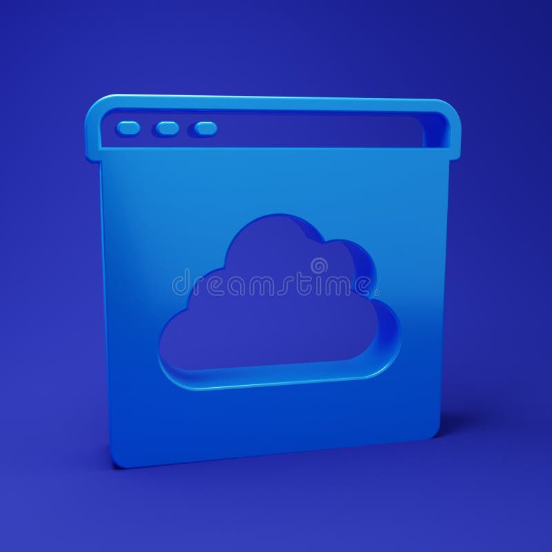 Blue Cloud Technology Data Transfer and Storage Icon Isolated on Blue ...