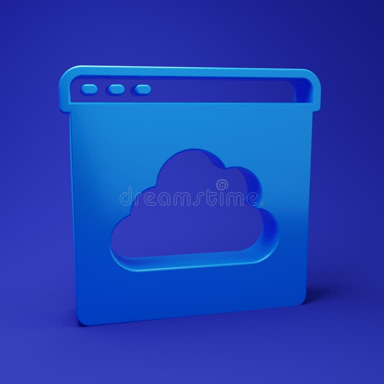 Blue Cloud Technology Data Transfer and Storage Icon Isolated on Blue ...