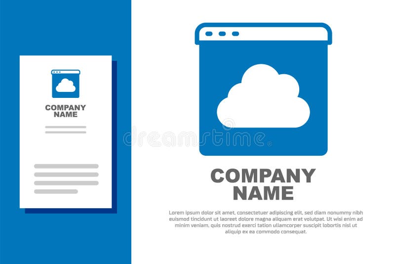 Blue Cloud Technology Data Transfer and Storage Icon Isolated on White Background. Logo Design ...