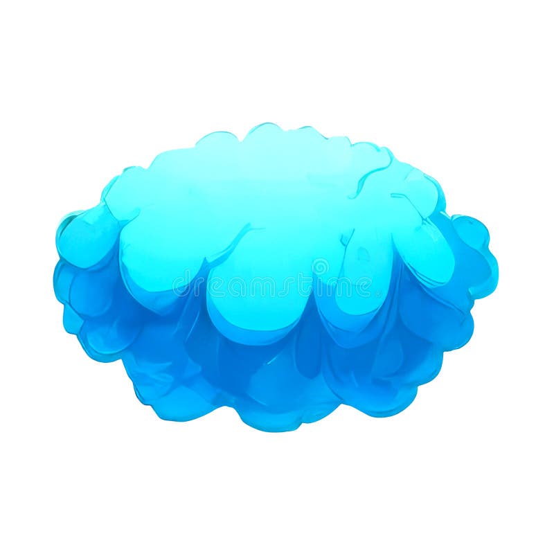 A Blue Cloud Watercolor, Game Asset Stock Photo - Illustration of cloud ...