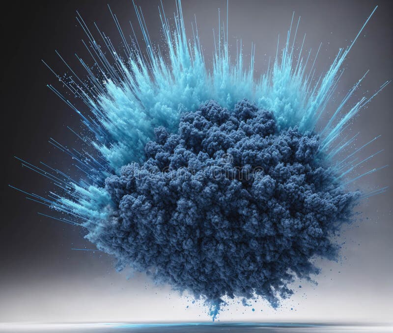 A Blue Cloud with Blue and White Splashes of Color Stock Image - Image of blue, powder: 330802511