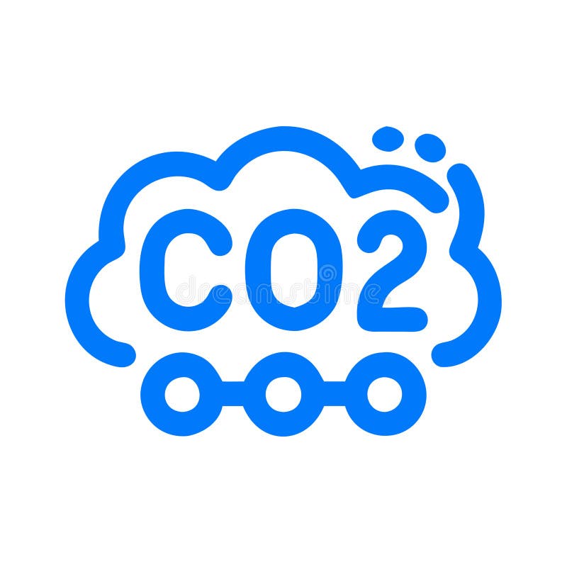 A Blue Cloud with the Word CO2 Written in White Stock Illustration ...
