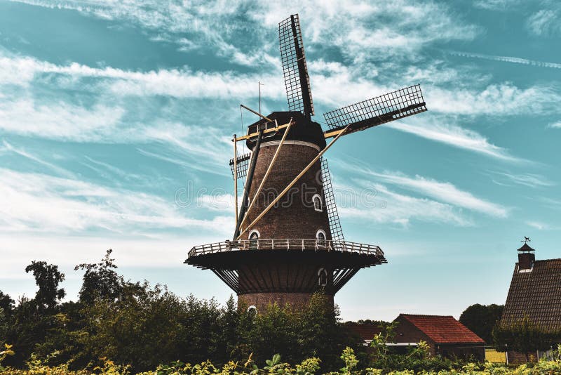 An Old Dutch Windmill stock image. Image of history - 193959363