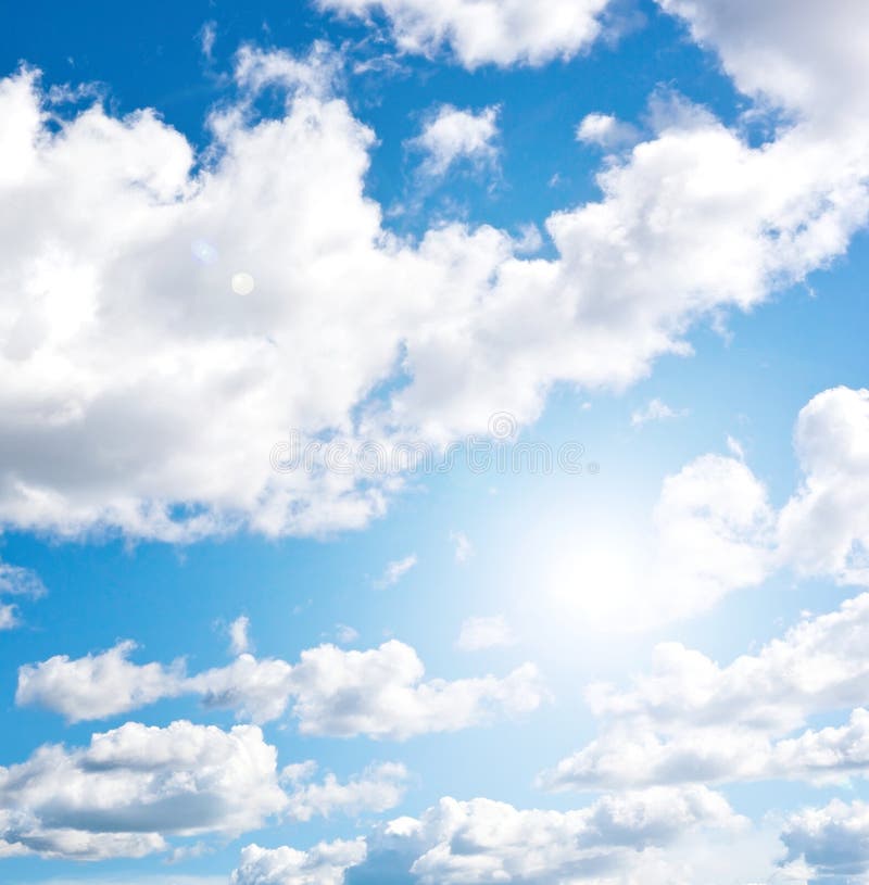 Blue cloudly sky stock photo. Image of brightly, light - 34896110