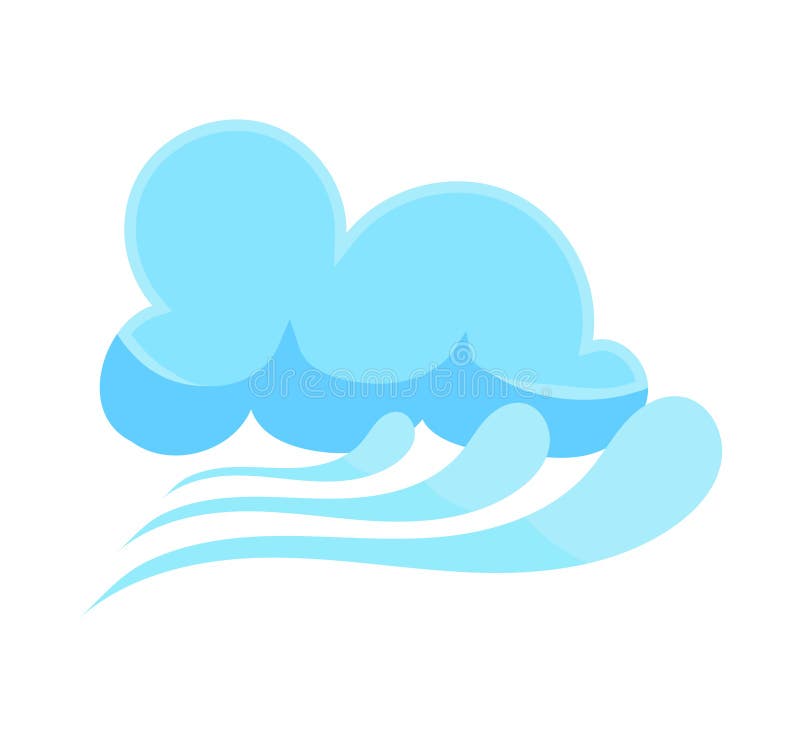 Blue Clouds and Blowing Wind Symbol. Weather Forecast Element Stock ...