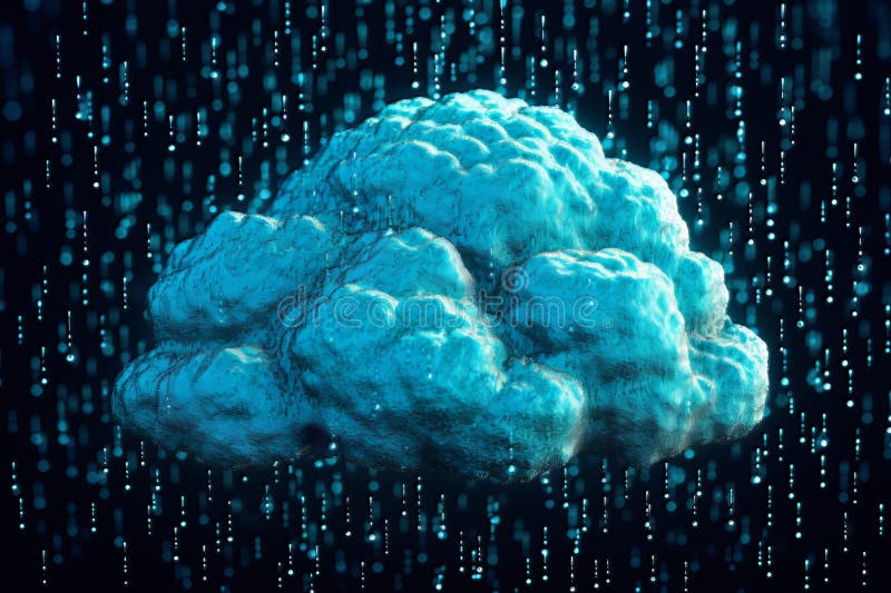 Blue Clouds with Rain Security and Theft Concept, Generative AI Stock ...