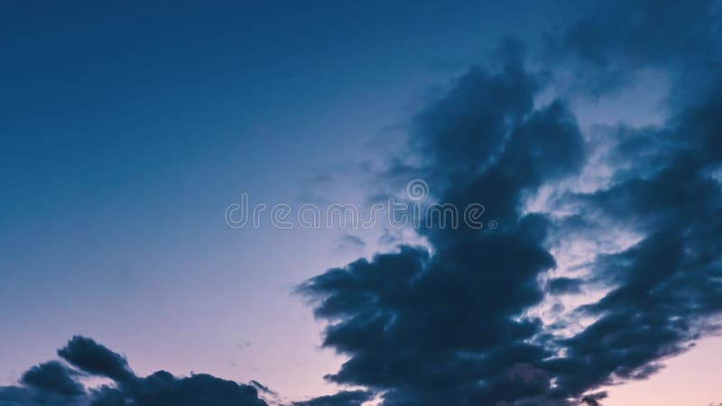 Blue Clouds Sky Background at Sunset Time Lapse Stock Footage - Video ...