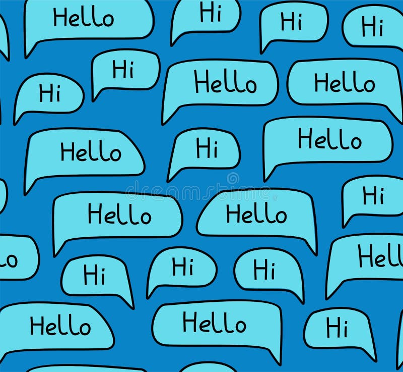 Hello, English, Seamless Pattern, Blue, Color, Vector Stock Vector ...