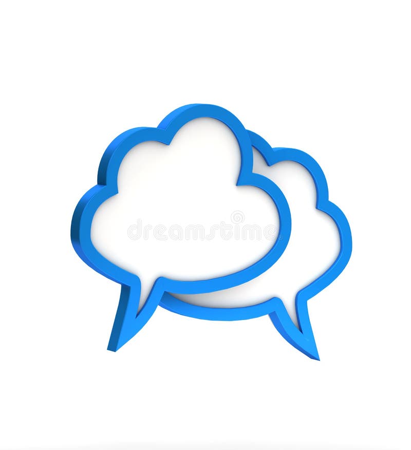 Blue cloudy dialog icon stock illustration. Illustration of ...