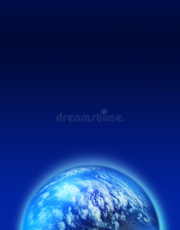 Blue cloudy planet stock illustration. Illustration of horizon - 12859445