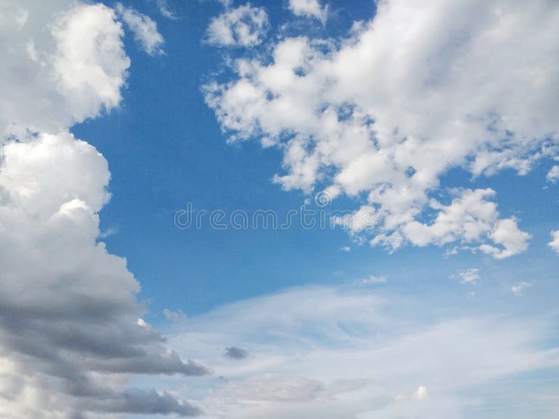 Blue Cloudy Sky is bright stock photo. Image of bright - 151900818