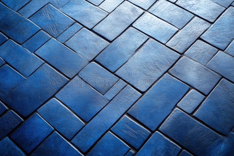 Blue Cobblestone Pathway Creates a Geometric Pattern, Urban Design ...
