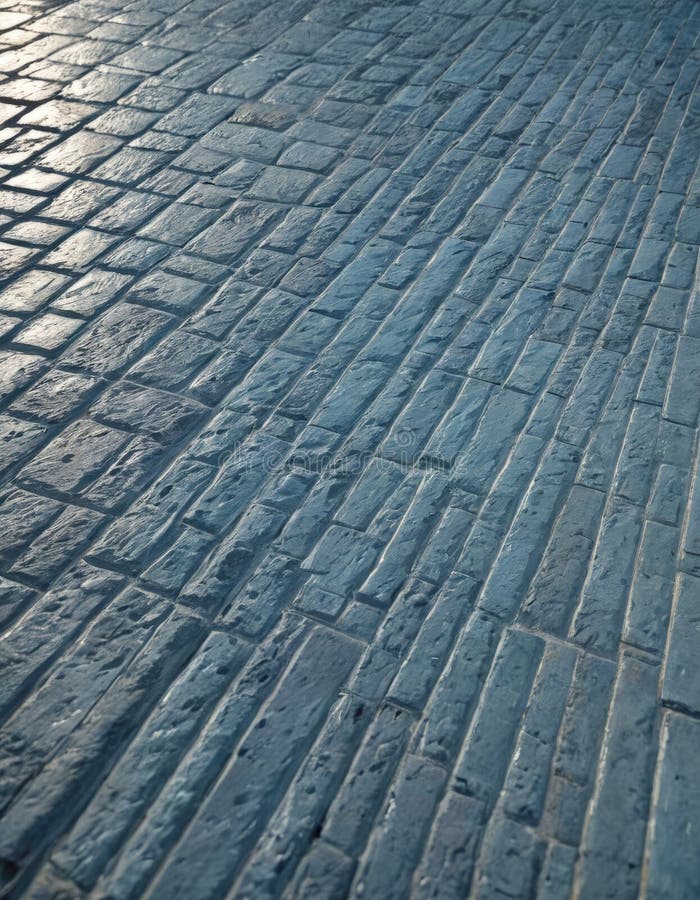 Blue Cobblestone Pathway in Soft Light Stock Image - Image of generated ...