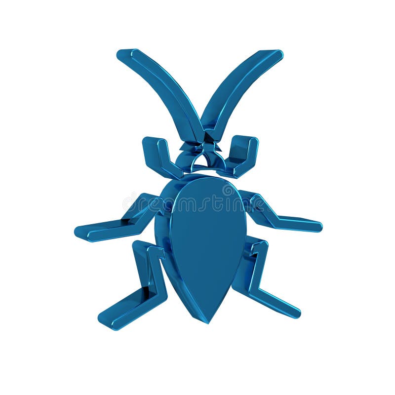 Blue Cockroach Icon Isolated on Transparent Background. Stock ...