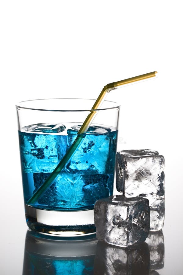Blue cocktail stock photo. Image of water, cube, alcohol - 22500394