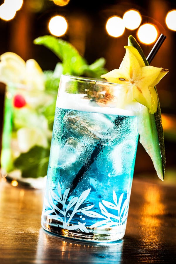 Blue cocktail stock image. Image of cold, party, beverage - 34260259