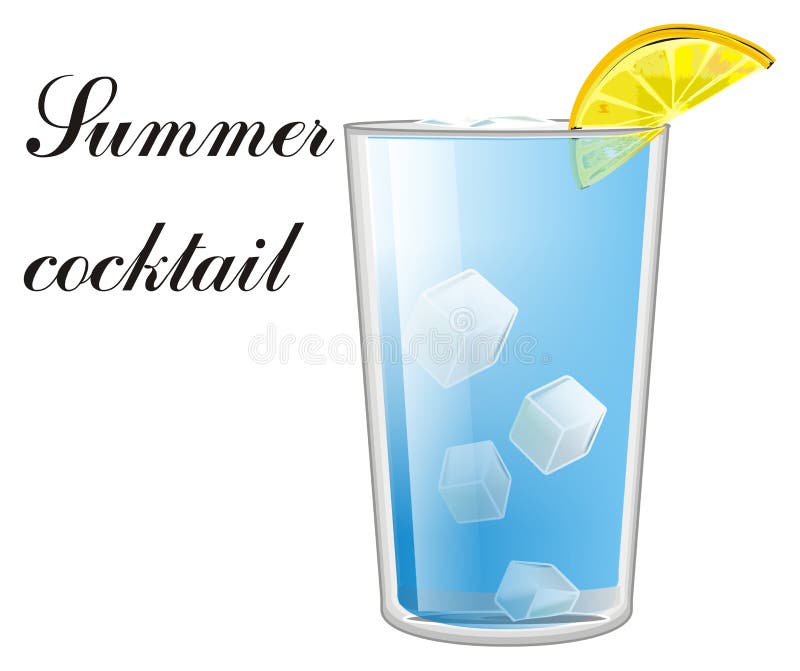 Blue cocktail and words stock illustration. Illustration of cartoon ...