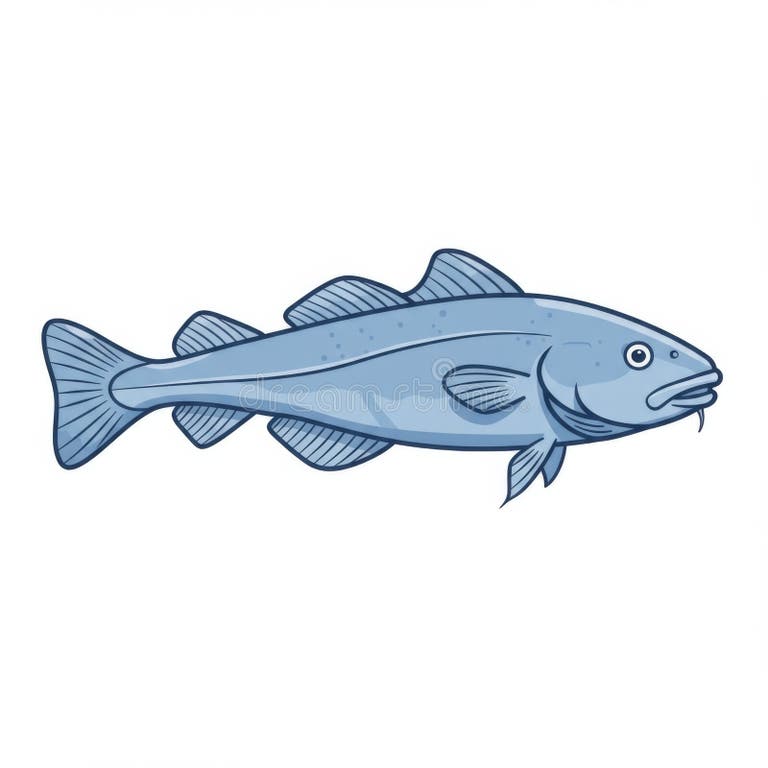Blue Cod Fish Illustration Pixel Art Design Stock Illustration ...