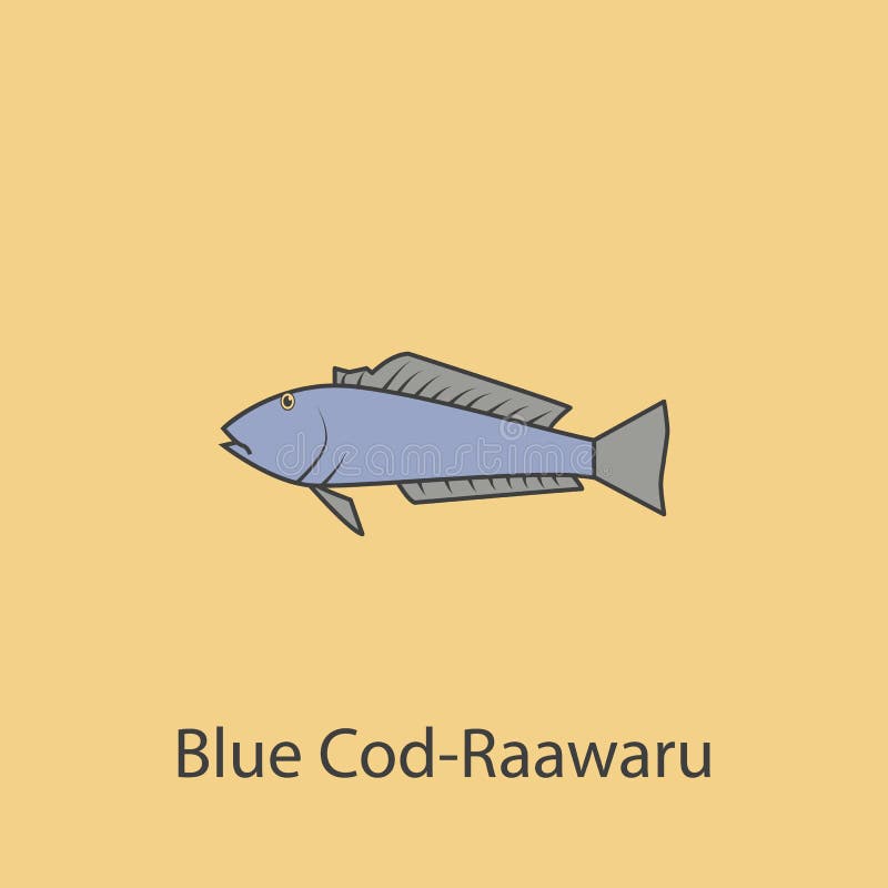 Blue Cod Raawaru 2 Colored Line Icon. Simple Purple and Gray Element ...